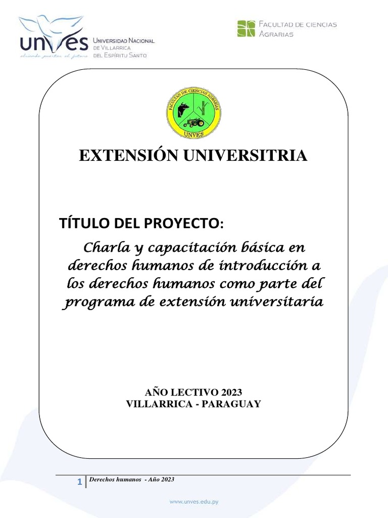 Proyecto Extension Derechos Humanos | PDF | Derechos humanos | Democracia