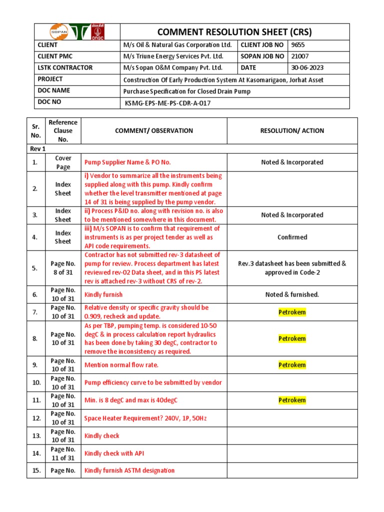 Crs Of Ps For Cdp Rev 01 Pdf Gases Physical Sciences
