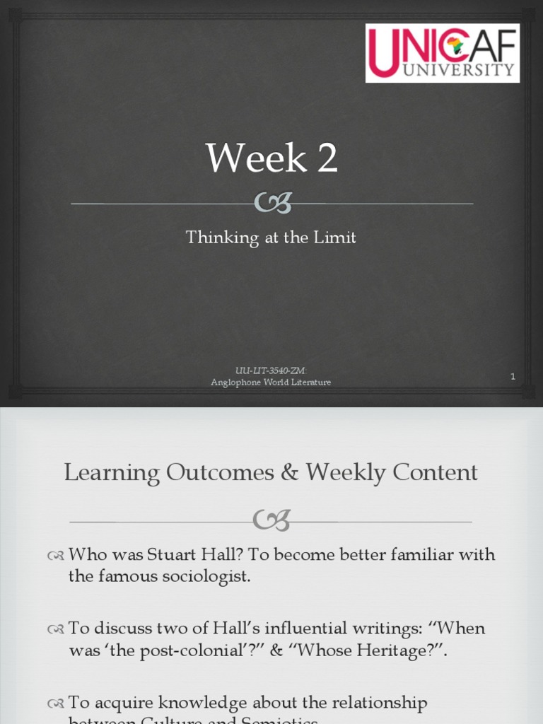 Week 2 - Topic Overview! Thinking at The Limit Anglophone World Lit | PDF | Postcolonialism ...