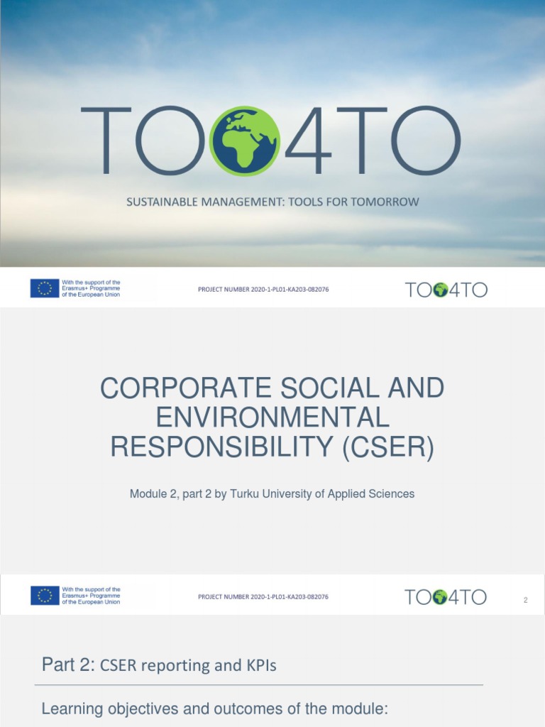 TOO4TO Module 2 / Corporate Social and Environmental Responsibility ...