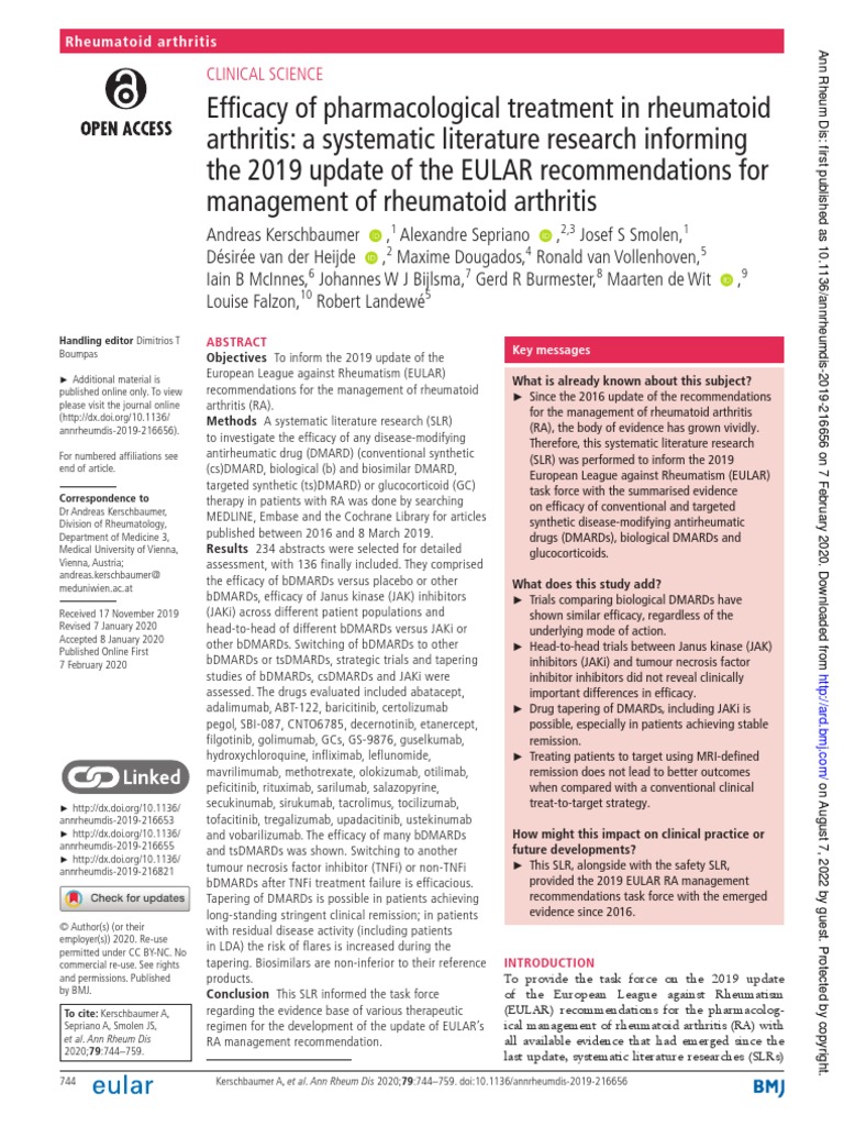 744 | PDF | Rheumatoid Arthritis | Medical Treatments