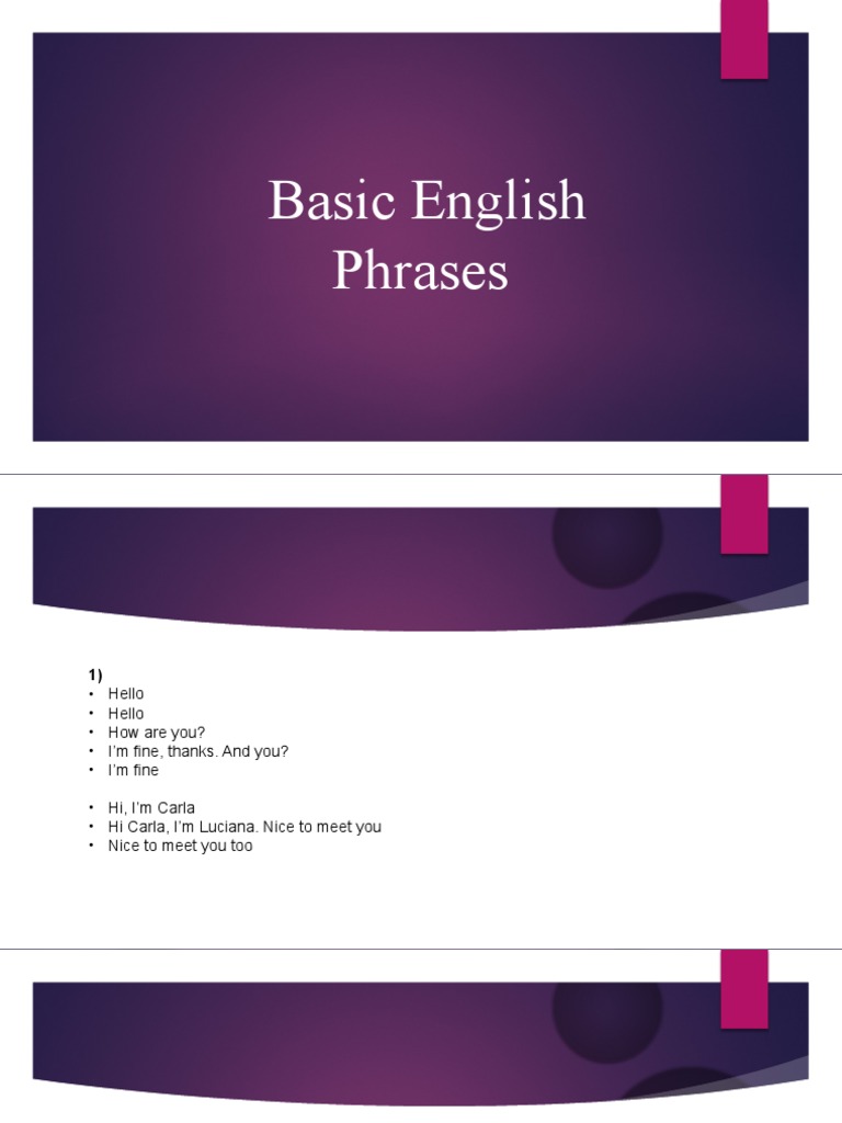 Basic English Phrases | PDF | Linguistics | Syntax