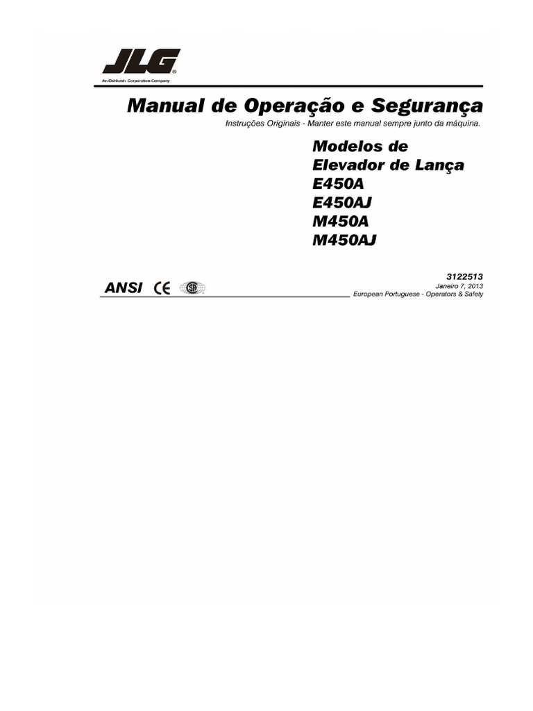 Manual Pemt JLG E450aj | PDF