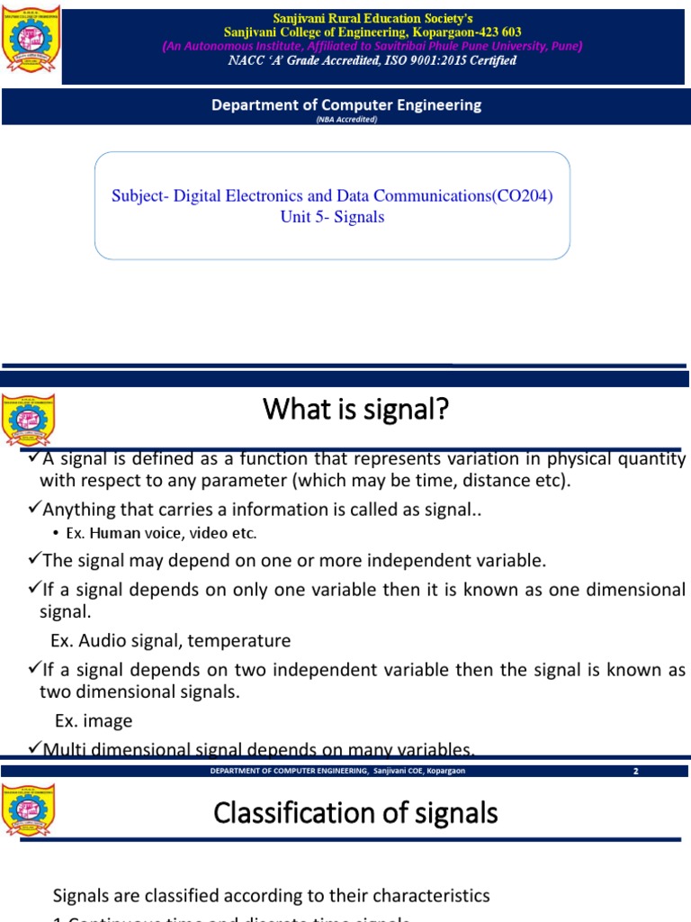 Unit 5 - Classification of Signal | PDF | Discrete Time And Continuous Time | Mathematics