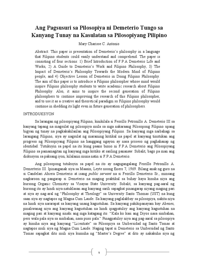 Demeterio - Final Paper | PDF