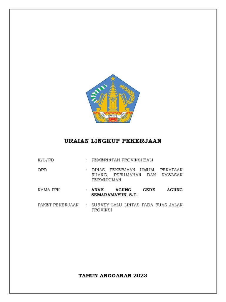 Uraian Lingkup Survey LHR | PDF