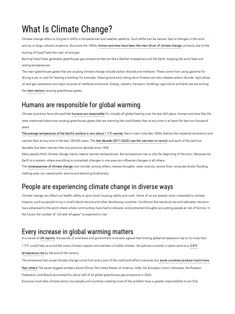 Climate | PDF | Climate Change | Climate Change Mitigation