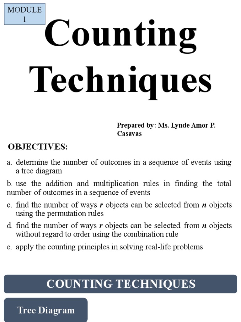 Module 1 Counting Techniques Pdf Permutation Mathematical Concepts 