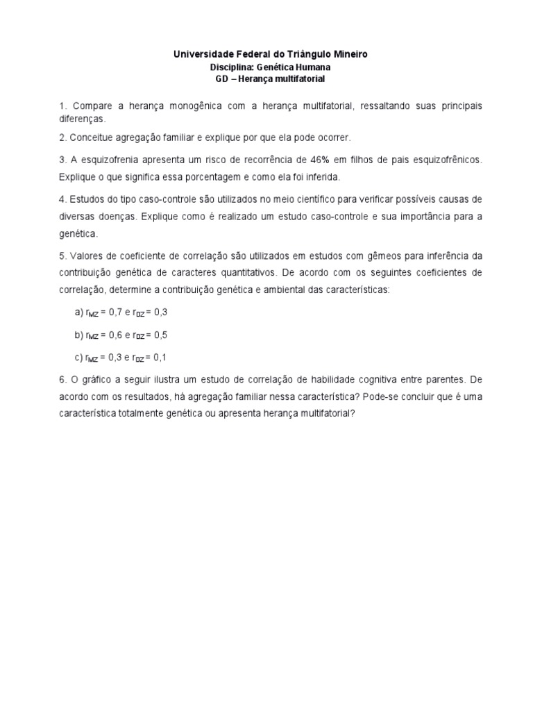 Herança Multifatorial em Genética Humana | PDF