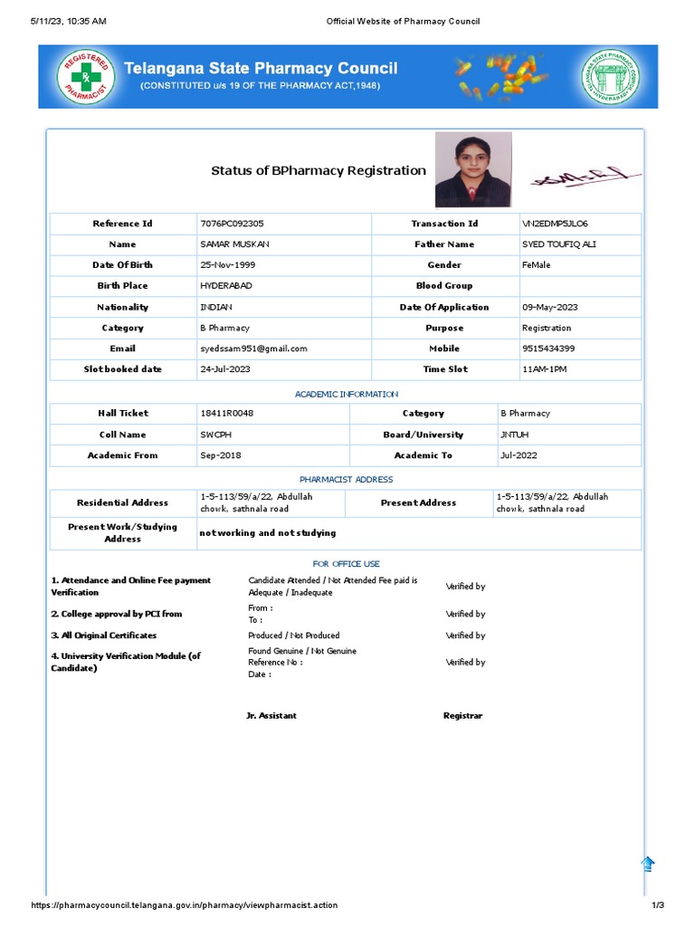 Official Website of Pharmacy Council | PDF | Pharmacist ...