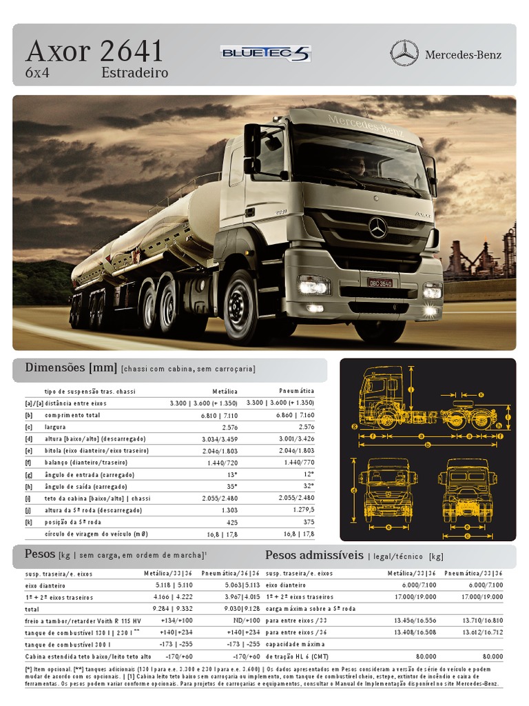 Axor 2641 | PDF | Eixo | Veículos