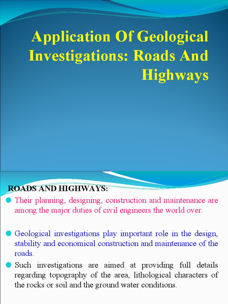 Geological Investigations for Road Design | PDF | Fault (Geology ...