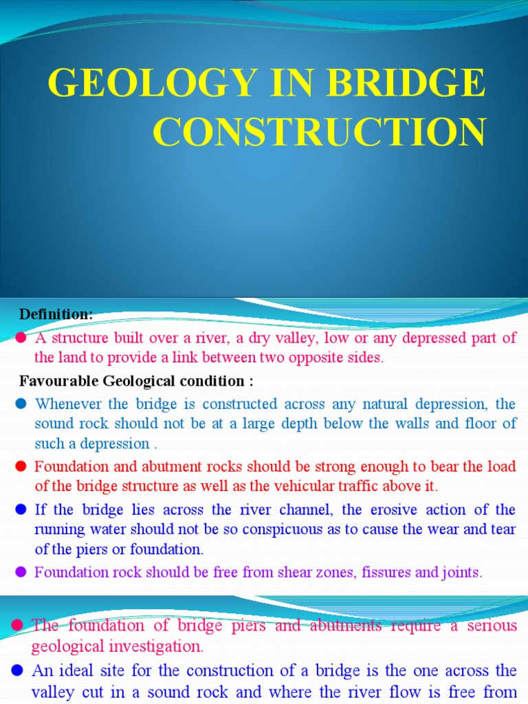 geology in brdge construction | PDF | Rock (Geology) | Petrology