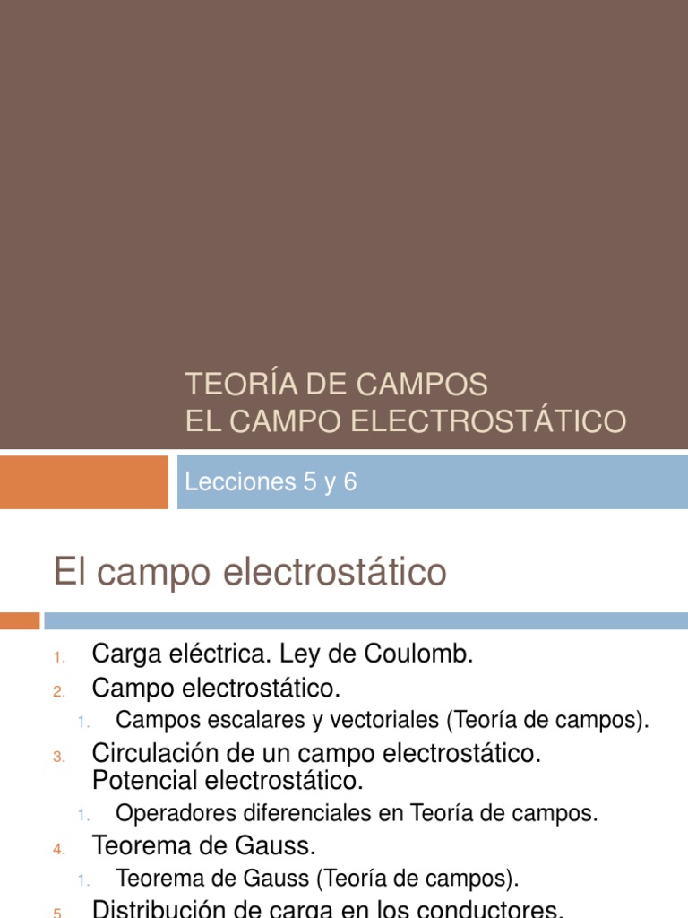 Lección 6, Electromagnetismo | PDF | Carga eléctrica | Campo eléctrico