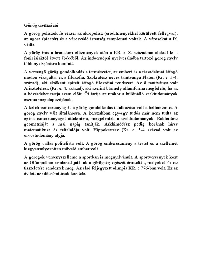 Görög Civilizáció | PDF Görög Civilizáció | PDF