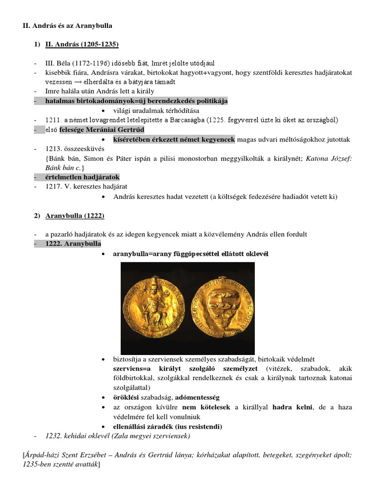 10 - II Andras Aranybulla | PDF