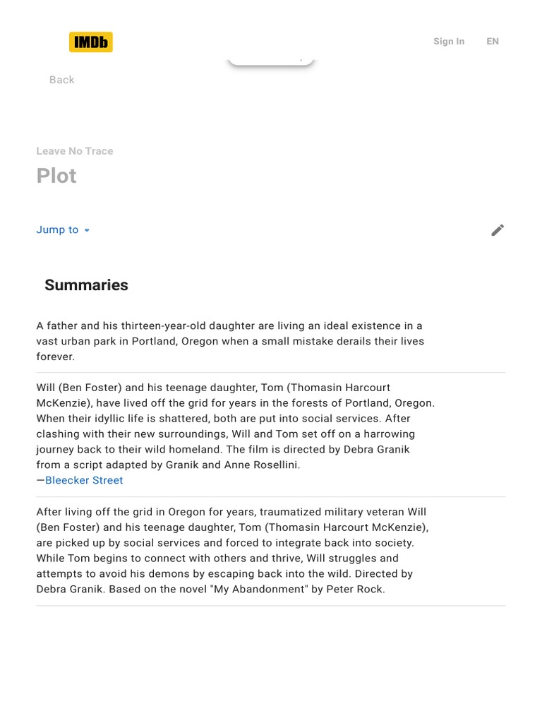 Father-Daughter Wilderness Struggle | PDF