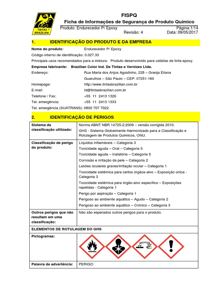 Fispq Endurecedor | PDF | Combustão | Ciências Físicas