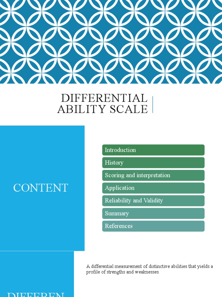 Differential Ability Scale Overview | PDF | Validity (Statistics ...