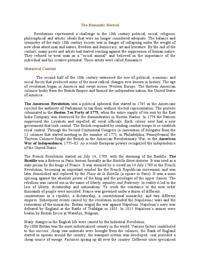 Romanticism & Poets | PDF | Samuel Taylor Coleridge | William Wordsworth