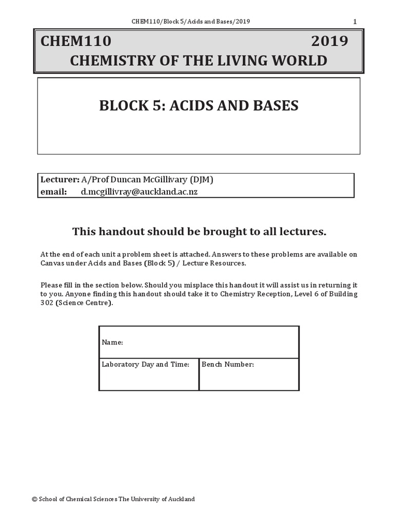 Block 5 Acids and Bases | PDF | Acid | Acid Dissociation Constant