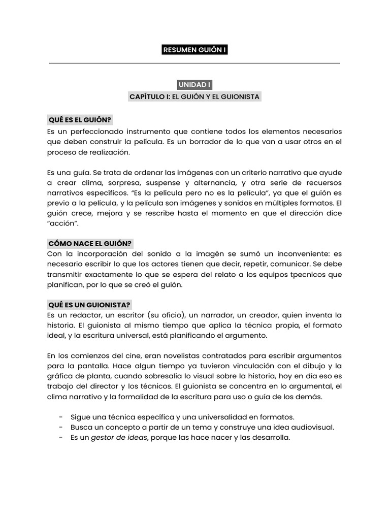 Guía para Escribir un Guión Cinematográfico | PDF | Narración ...