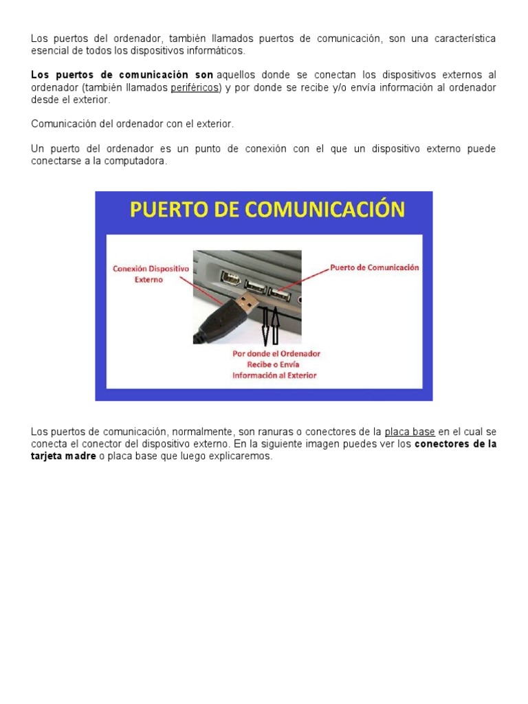 Los Puertos Del Ordenador | PDF | Periférico | USB Los Puertos Del Ordenador | PDF | Periférico | USB