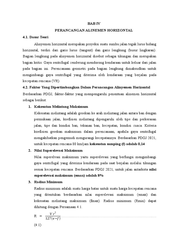Perancangan Alinyemen Horizontal Jalan | PDF | Metode & Bahan Ajar ...
