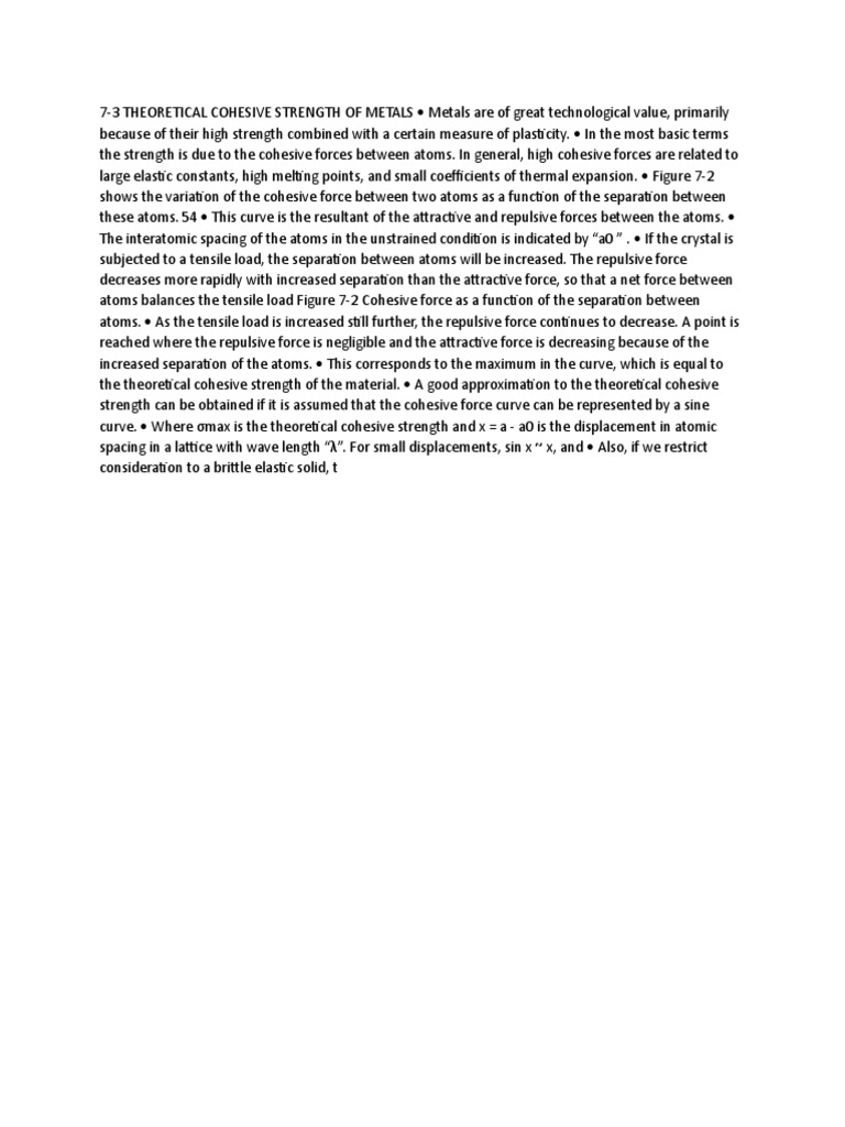 Cohesive Force PDF