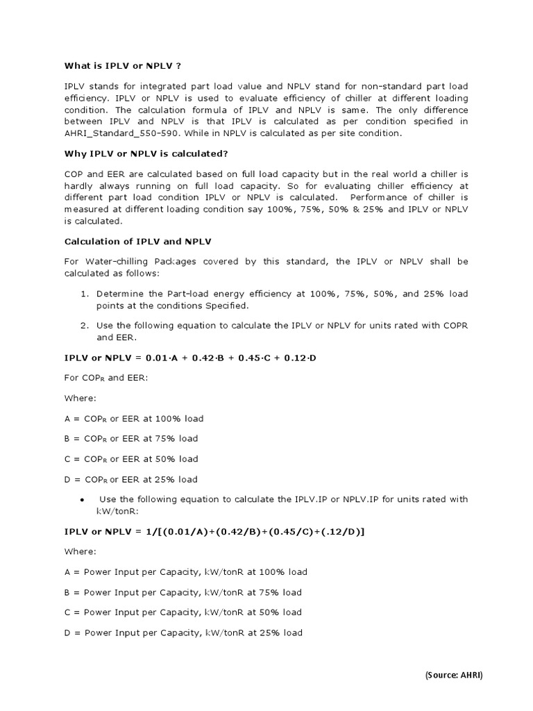 What Is IPLV or NPLV | PDF | Technology & Engineering