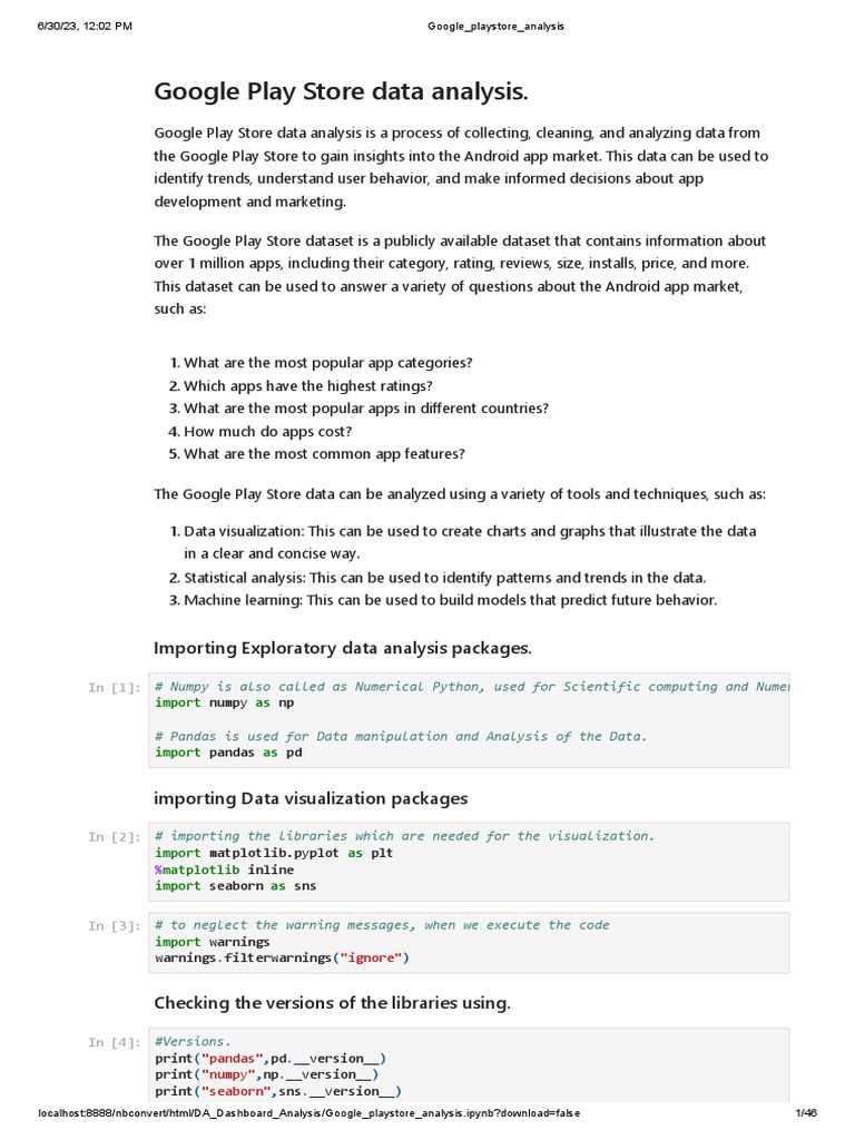 Google Play Store Data Analysis | PDF | Data Analysis | Google Play