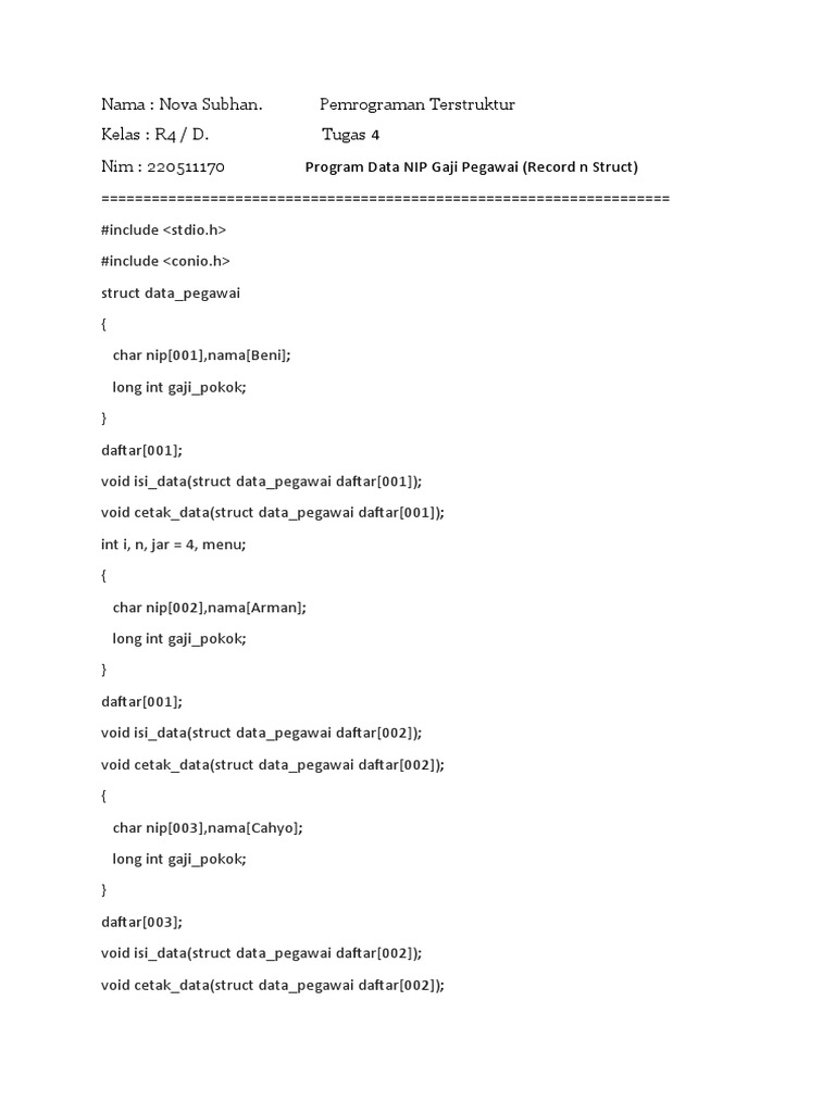 Tugas 4 Nova Subhan - r4 | PDF | Computer Programming | Computing
