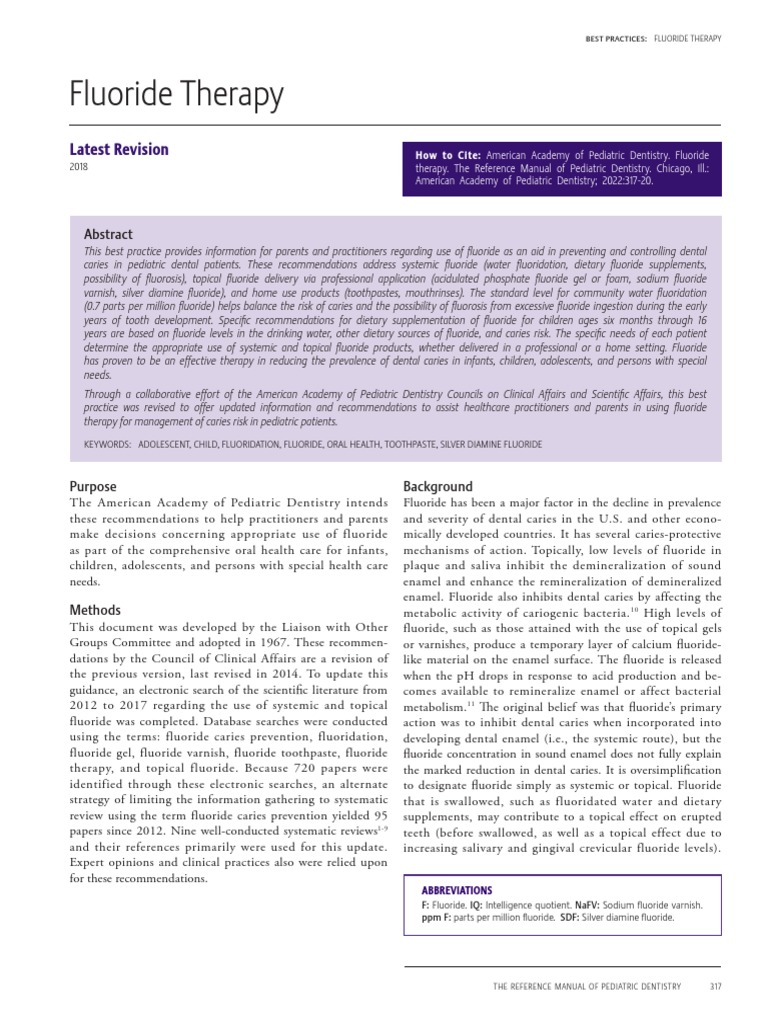 Fluoride Therapy | PDF | Fluoride | Dentistry