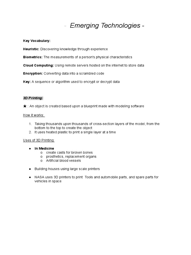 ICT Unit 11 - Emerging Technologies | PDF | Educational Technology ...