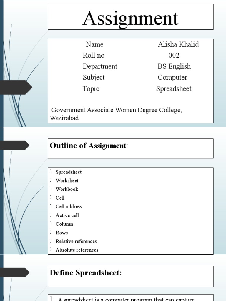 Assignment of Computer | PDF | Spreadsheet | Microsoft Excel