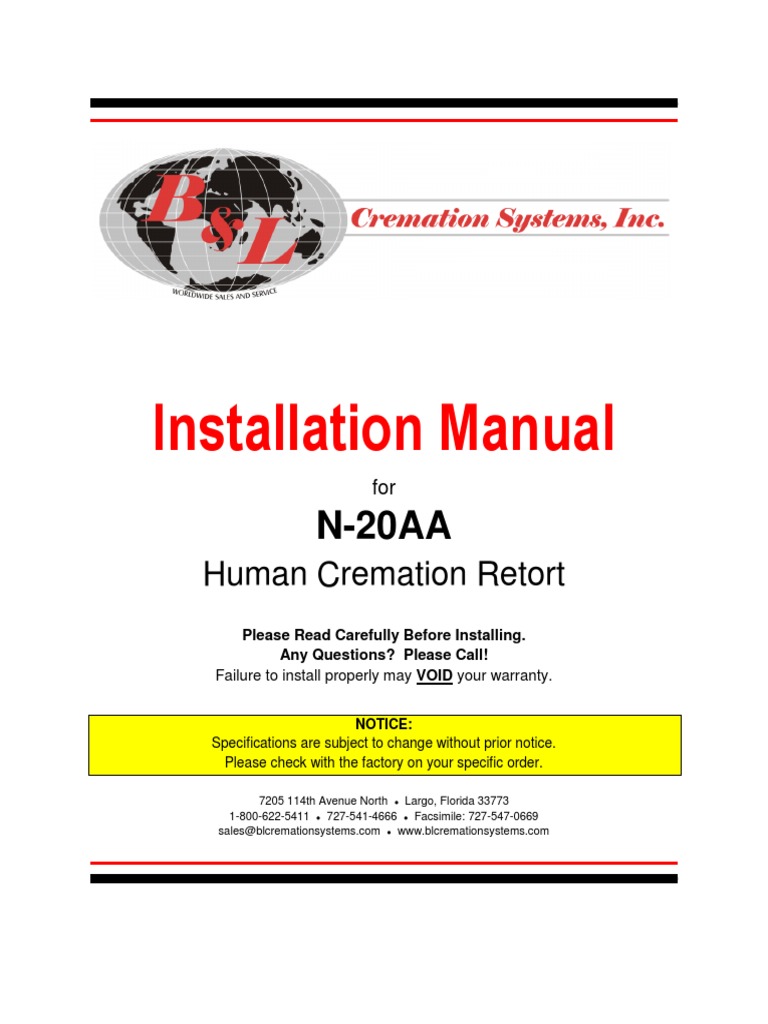 N-20AA Installation Manual | PDF | Crane (Machine) | Manufactured Goods