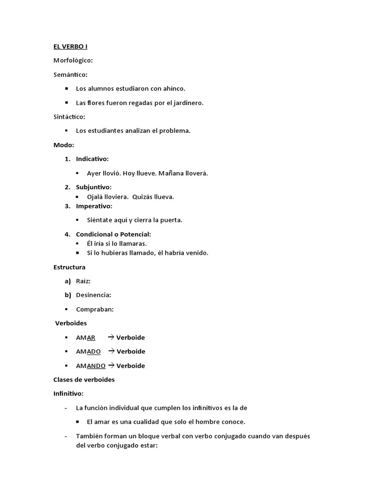 Análisis Completo del Verbo y Verboides | PDF | Estudios de idiomas extranjeros