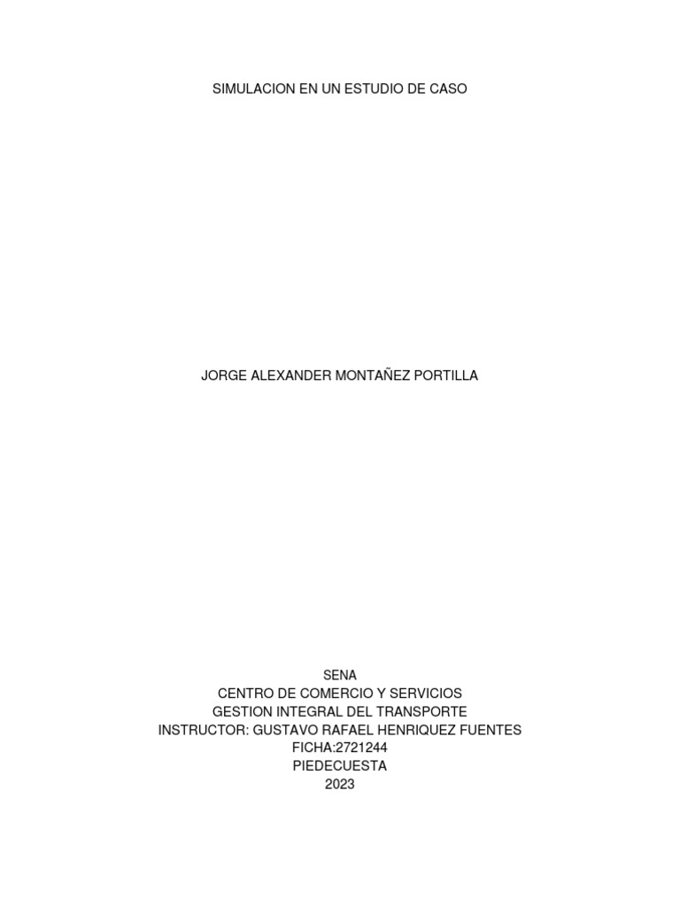 Simulacion en Un Estudio de Caso | PDF