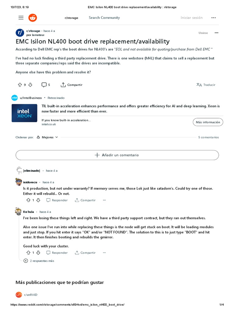 EMC Isilon NL400 Boot Drive Replacement - Availability - R - Storage ...