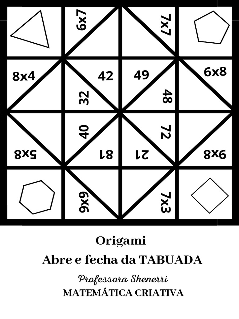 Origami Abre e Fecha da Tabuada | PDF