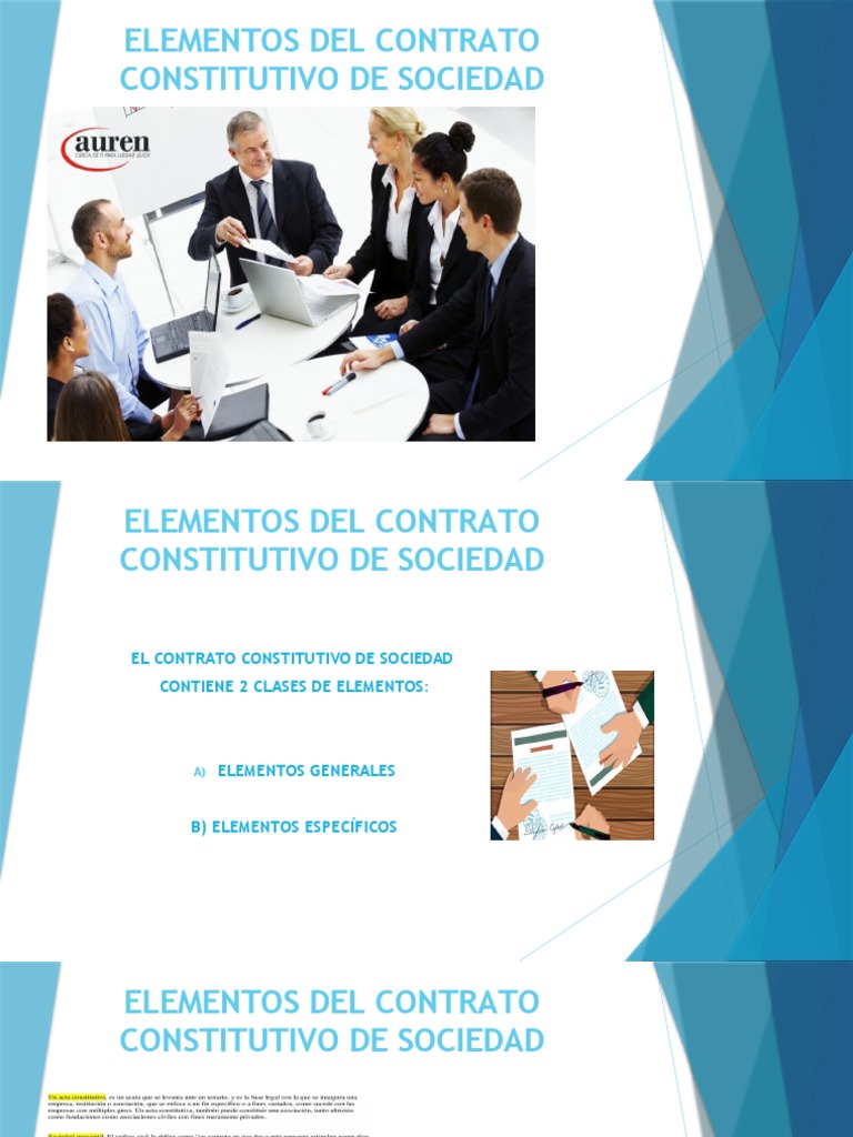 Ucasal Elementos Del Contrato Constitutivo de Sociedad | PDF | Sociedad de responsabilidad ...