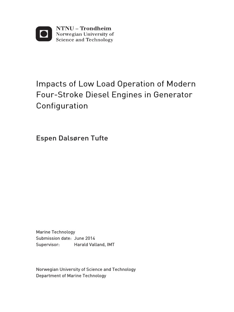 Impacts of Low Load Operation | PDF | Internal Combustion Engine | Diesel Engine