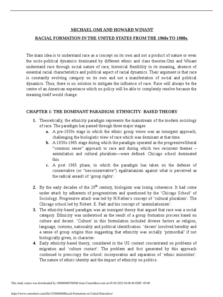 Racial Formations in United States | PDF | Race (Human Categorization ...