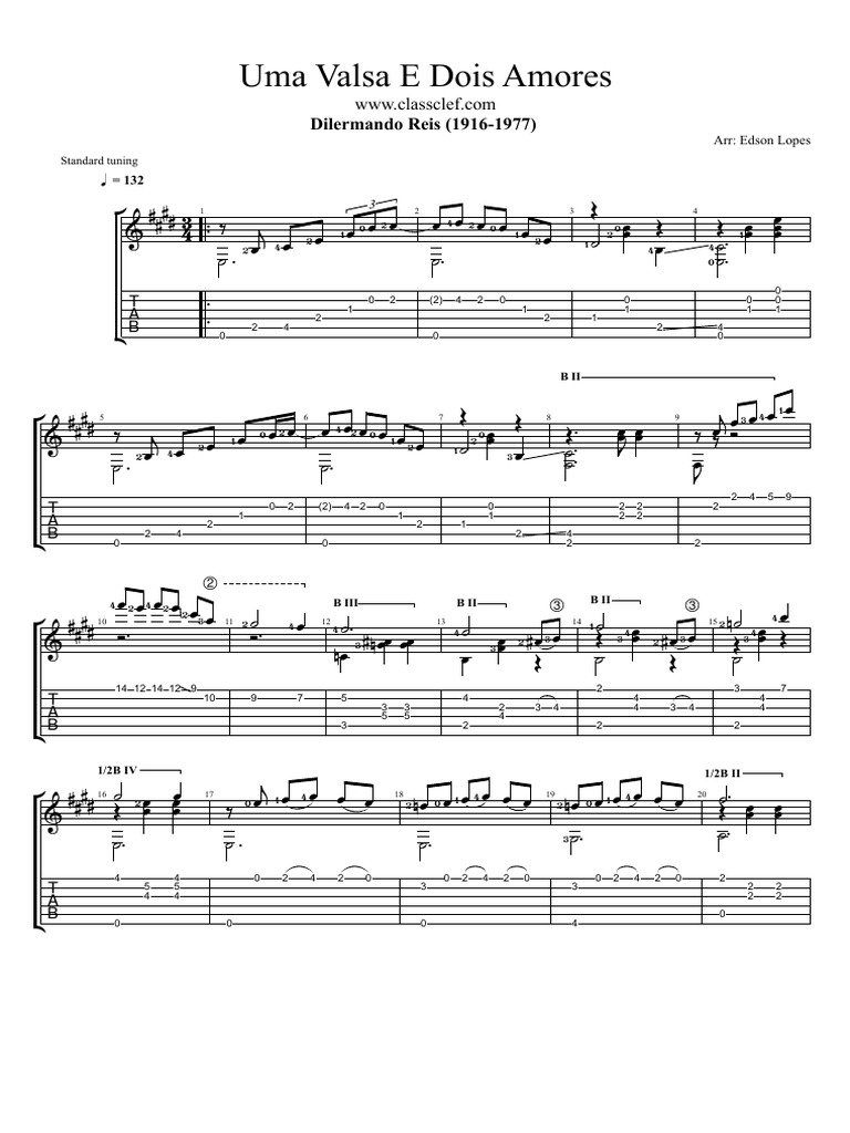 Uma Valsa E Dois Amores by Dilermando Reis | PDF