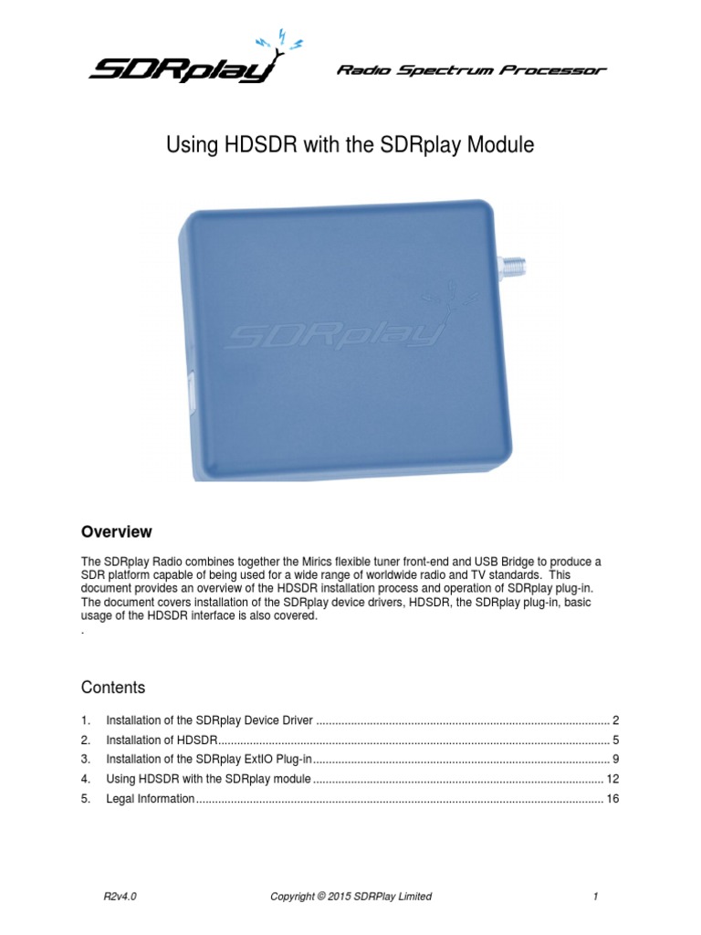 Using HDSDR With SDRplay Module R2P4 | PDF | Frequency Modulation ...