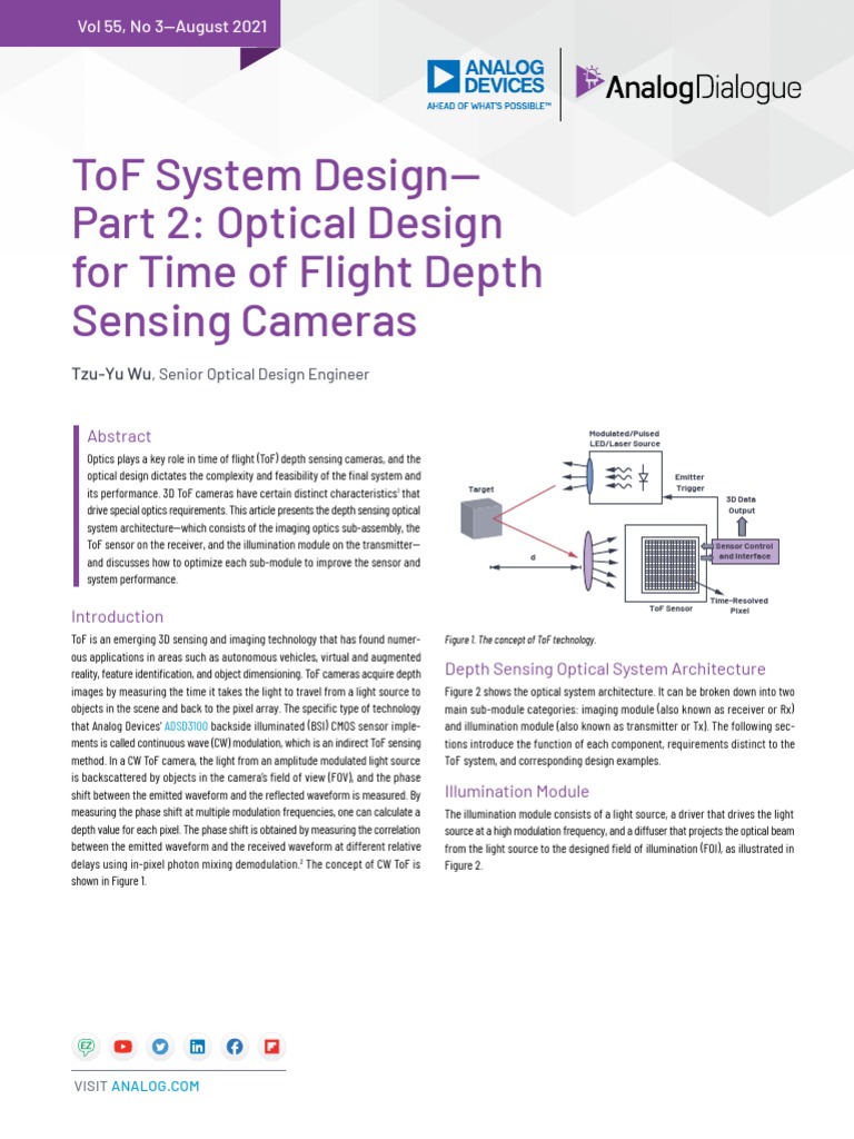 Tof System Design Part 2 Optical Design For Time of Flight Depth Sensing Cameras | PDF ...