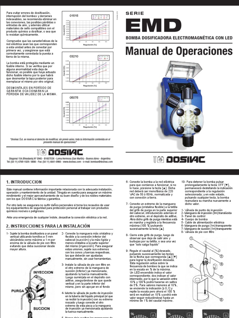 Dosivac Serie Emd Manual | PDF | Bomba | Bienes manufacturados