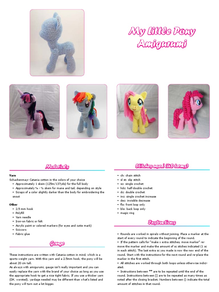 My Little Pony | PDF | Crochet | Yarn