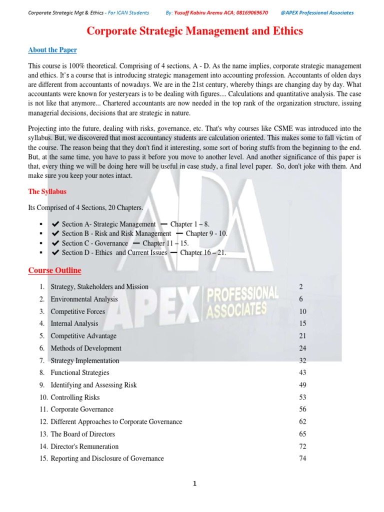 CSME - Sum. Note (Updated) | Download Free PDF | Strategic Management ...