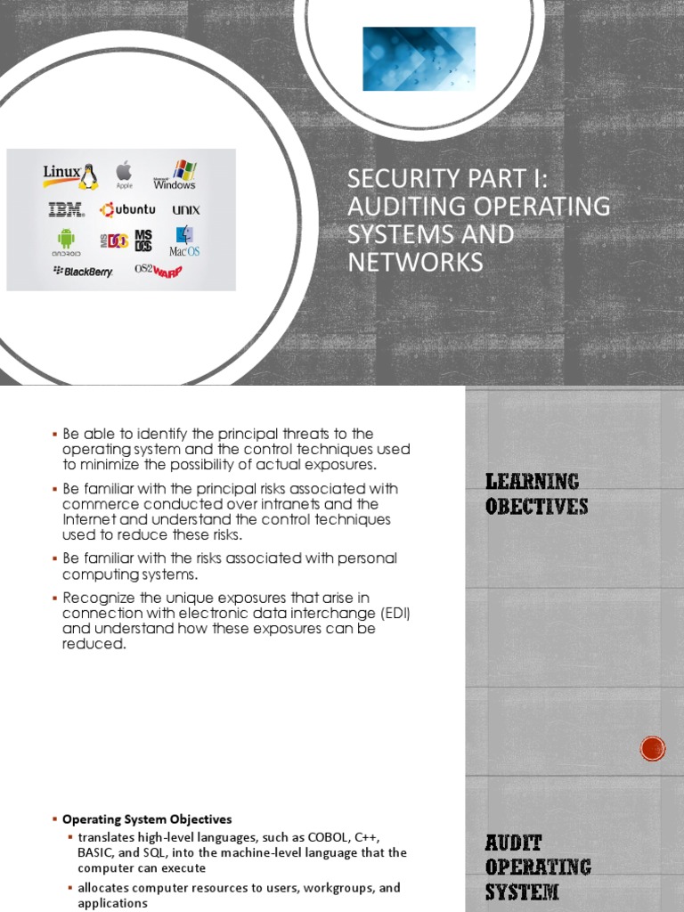 EDP Audit Bab 3 Security Part I Audit Operating System | PDF | Operating System | Computer Network